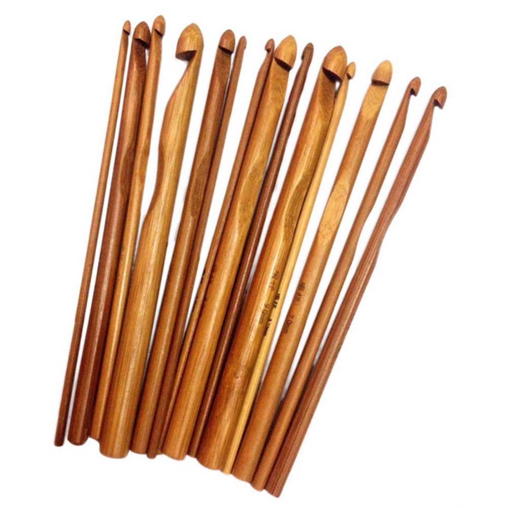 Jual Set hakpen bamboo 12pc alat rajut jarum rajut crochet knitting ...