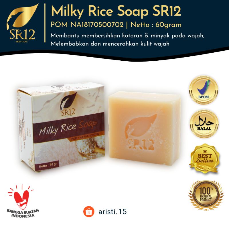 Jual MILKY RICE SOAP SR12 OFFICIAL / SABUN SUSU BERAS / SABUN JERAWAT ...