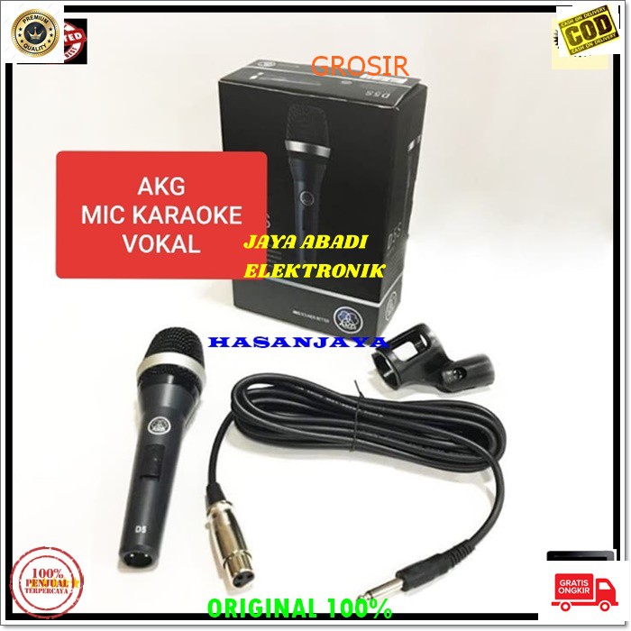 Jual G50 AKG MIC KABEL DYNAMIC MICROPHONE FULL BESI CABLE MIK KARAOKE ...