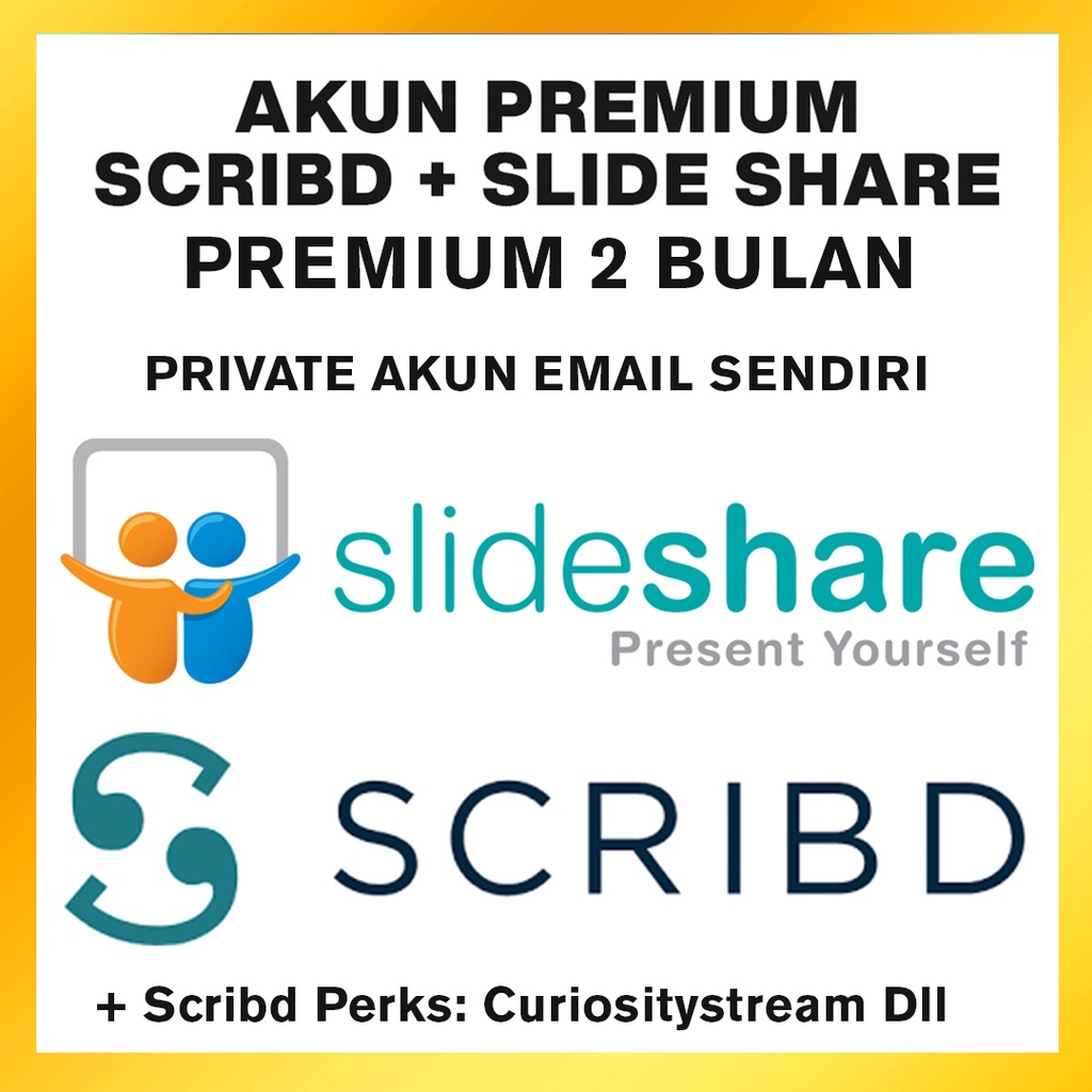 Jual Akun Premium SlideShare + Scribd Private 1 Bulan | Shopee Indonesia