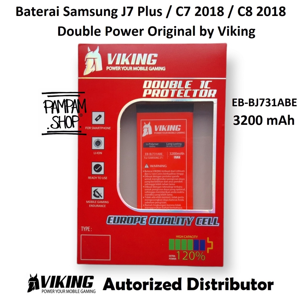 Jual Baterai VIKING Double Power Original Samsung Galaxy J7 PLUS J7+ C7 ...