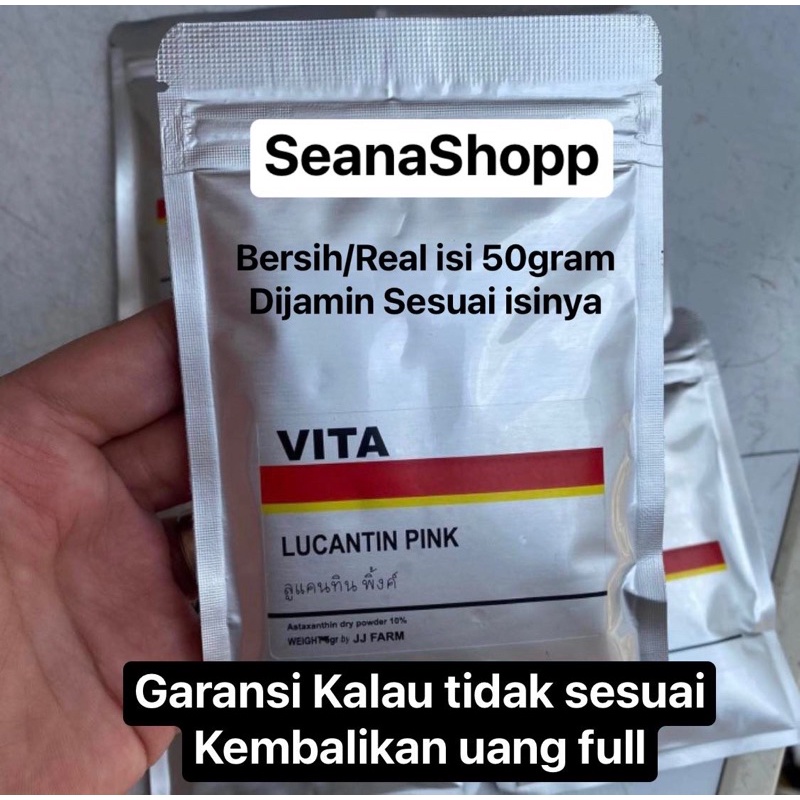 Jual Vita Lucantin Pink BASF Astaxanthin 50gram Original Pewarna Ikan ...