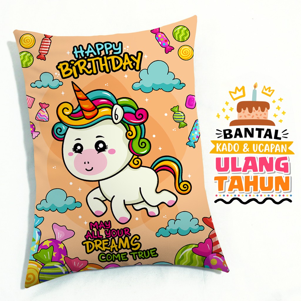 Jual Kado Lucu Hadiah Ulang Tahun Anak Tema Unicorn Candy - 30x40cm ...