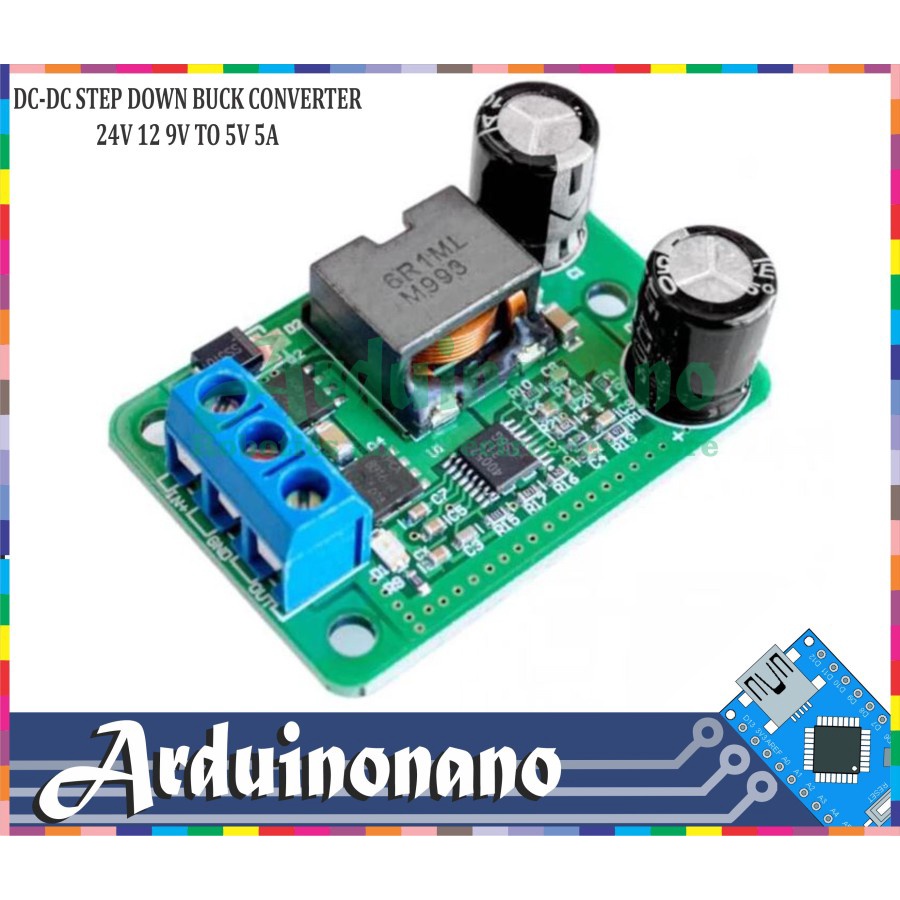 Jual DC-DC Step Down Buck Converter Power Supply Module 24V 12V 9V to 5V 5A | Shopee Indonesia