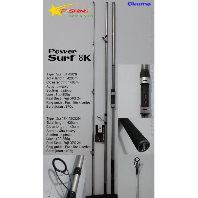 Jual Starsfishing - Joran Shore Jigging Surf 8K by Okuma S-3903, S-4203 ...