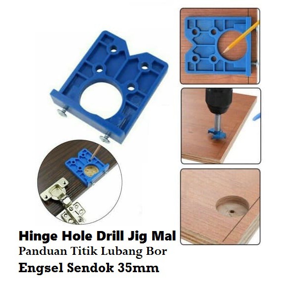 Jual Hinge Hole Drill Jig Mal Panduan Titik Lubang Bor Engsel Sendok ...
