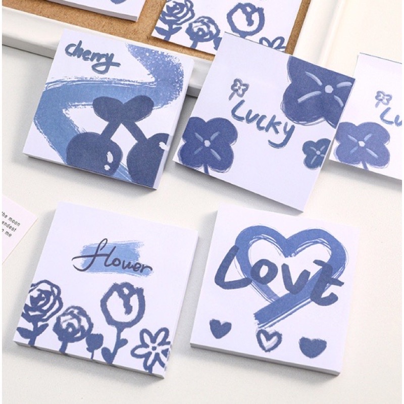 Jual sticky notes tema biru abstrak/abstract estetik/aesthetic | Shopee ...
