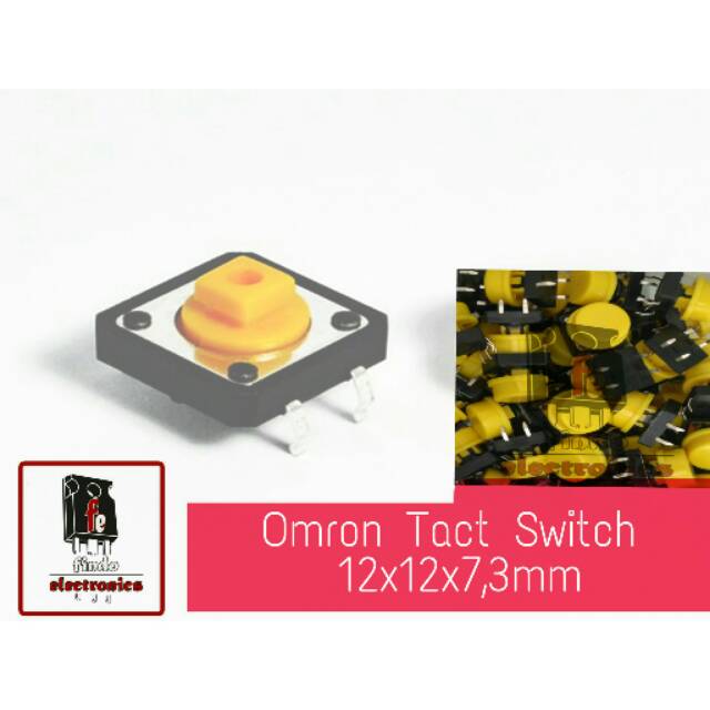 Jual Omron Tact Switch 12x12x7,3mm Push Button free Keycap | Shopee ...