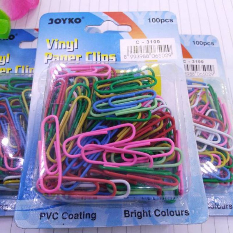 Jual PAPER CLIP WARNA WARNI MURAH PENJEPIT KLIP KERTAS WARNA JOYKO ...