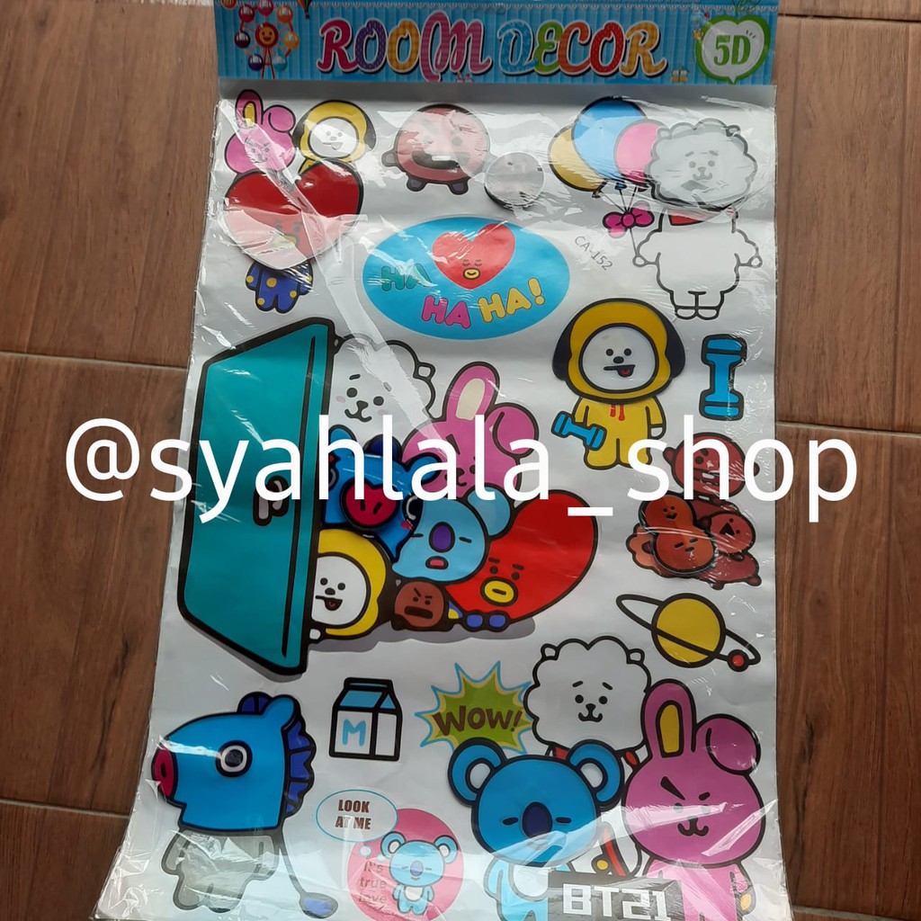 Jual WALL STICKER BT21 STIKER DINDING BT21 BTS | Shopee Indonesia