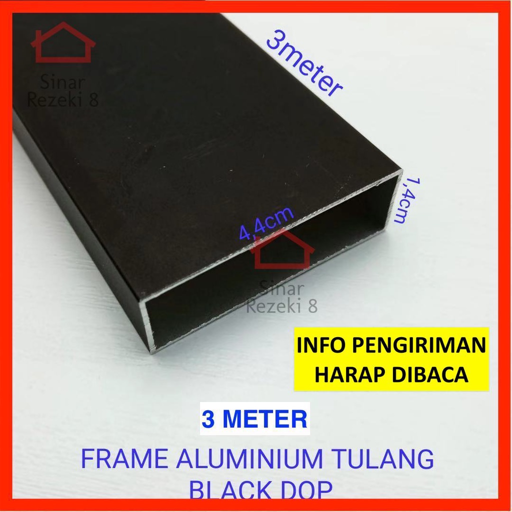 Jual Frame Aluminium Tulang HITAM Profil Lis Lemari Kitchen Set Kaca FB ...