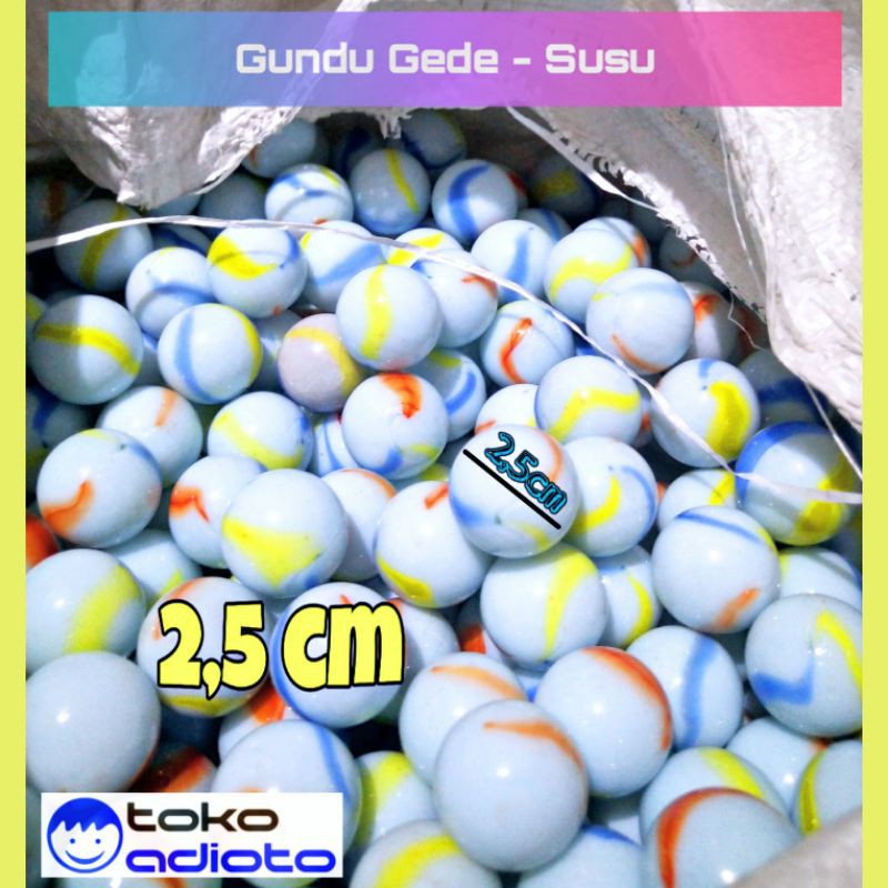 Jual Gundu GEDE Metalik / Kelereng BESAR Susu/ Gundu Gacoan / Kelereng ...