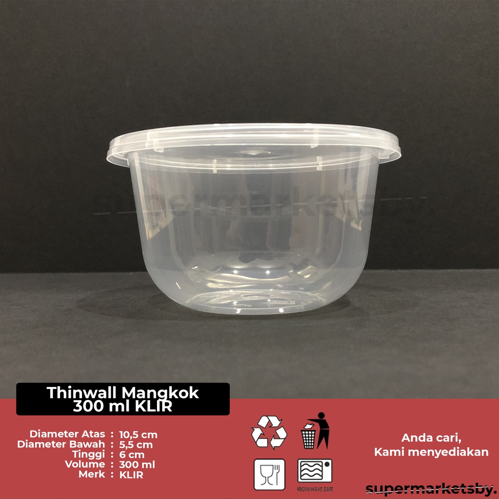 Jual Thinwall Mangkok 300 ml KLIR / Mangkok Plastik 300 ml KLIR ... Jual Thinwall Mangkok 300 ml KLIR / Mangkok Plastik 300 ml KLIR ...