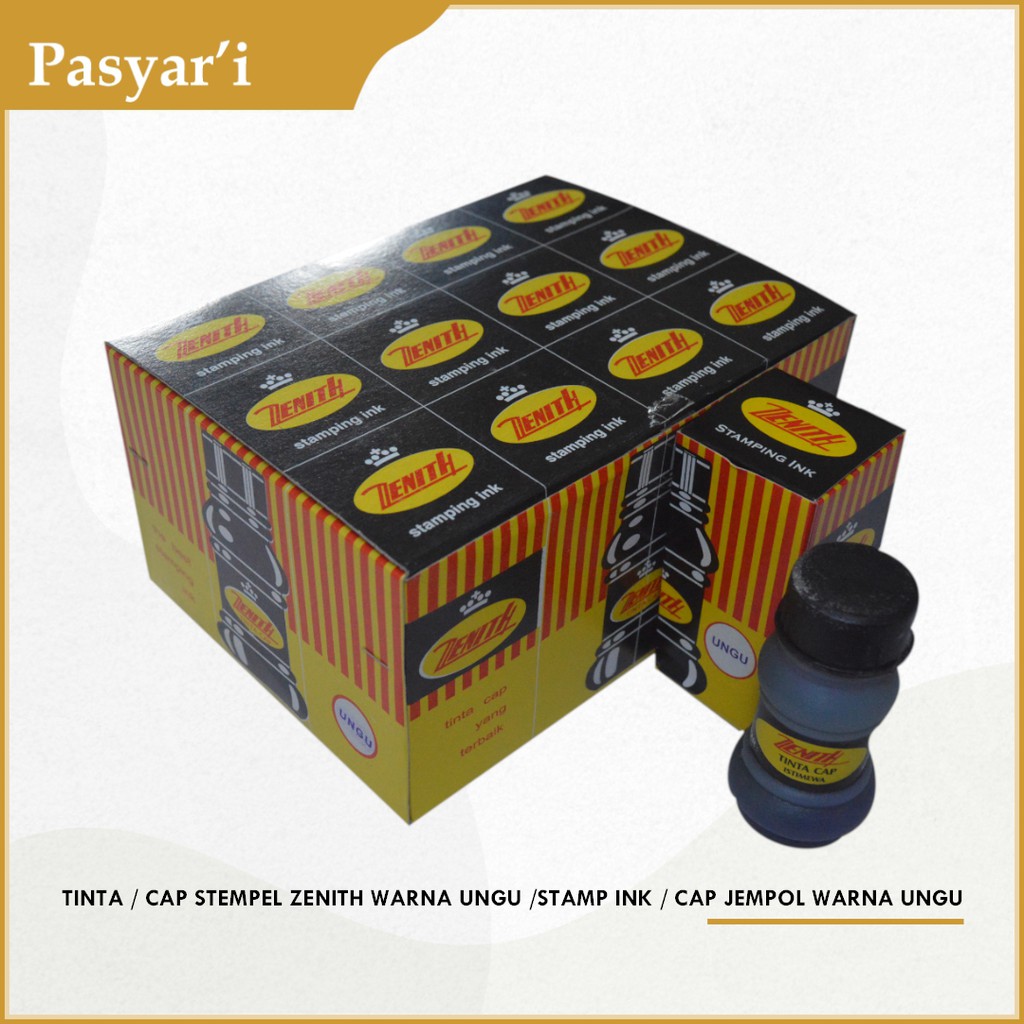 Jual (PER 2 PCS) Tinta Cap Stempel Zenith Warna Ungu 20 ml /Stamp Ink ...