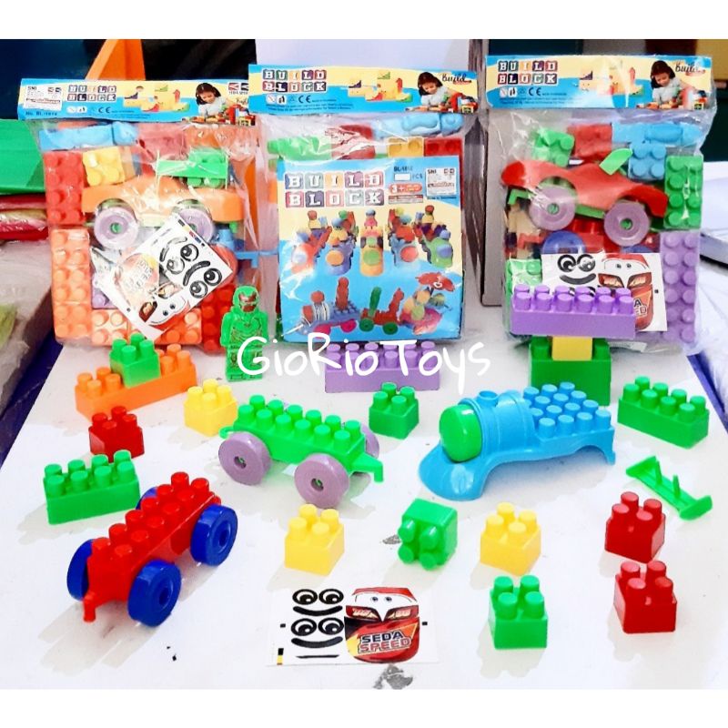 Jual Mainan Anak Edukasi Block Lego Besar Isi 22 Pcs Kereta Dan Mobil - Build Block BL-1818 ...