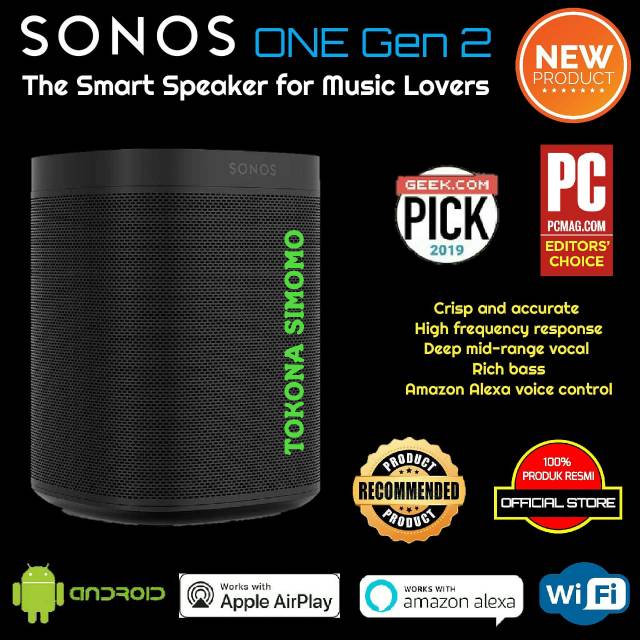 Jual Sonos One Gen 2 / One Gen2 The Smart Speaker for Music Lovers Original | Shopee Indonesia