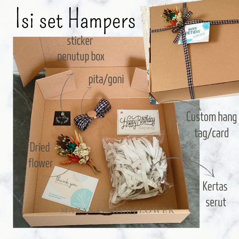 Jual Box Hampers (Bebas custom kata kata)/ paket lengkap DIY box ...