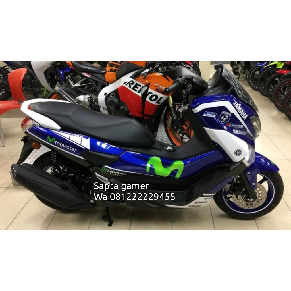 Jual Decal nmax full body Biru movistar sticker nmax full body movistar ...