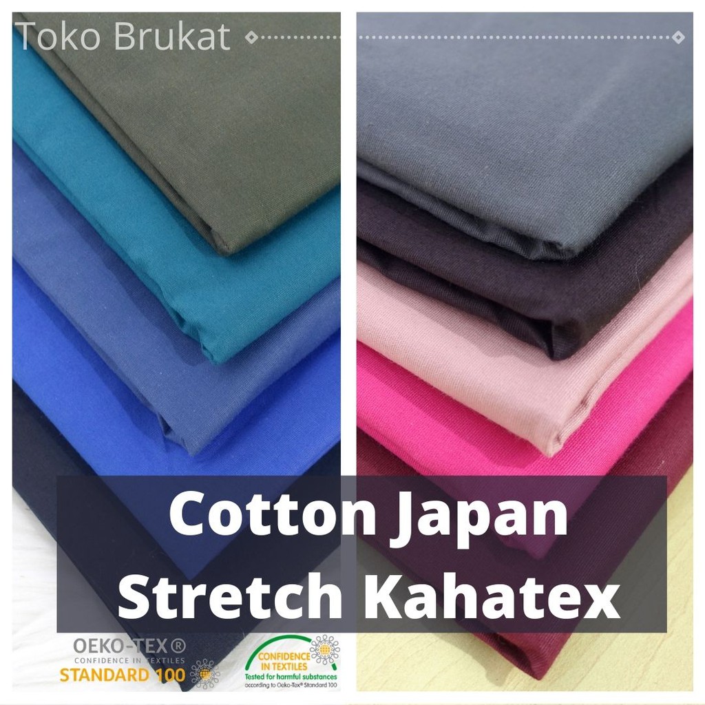 Jual Kain Cotton Japan Stretch Spandex Kahatex Polos / Katun Stretch ...