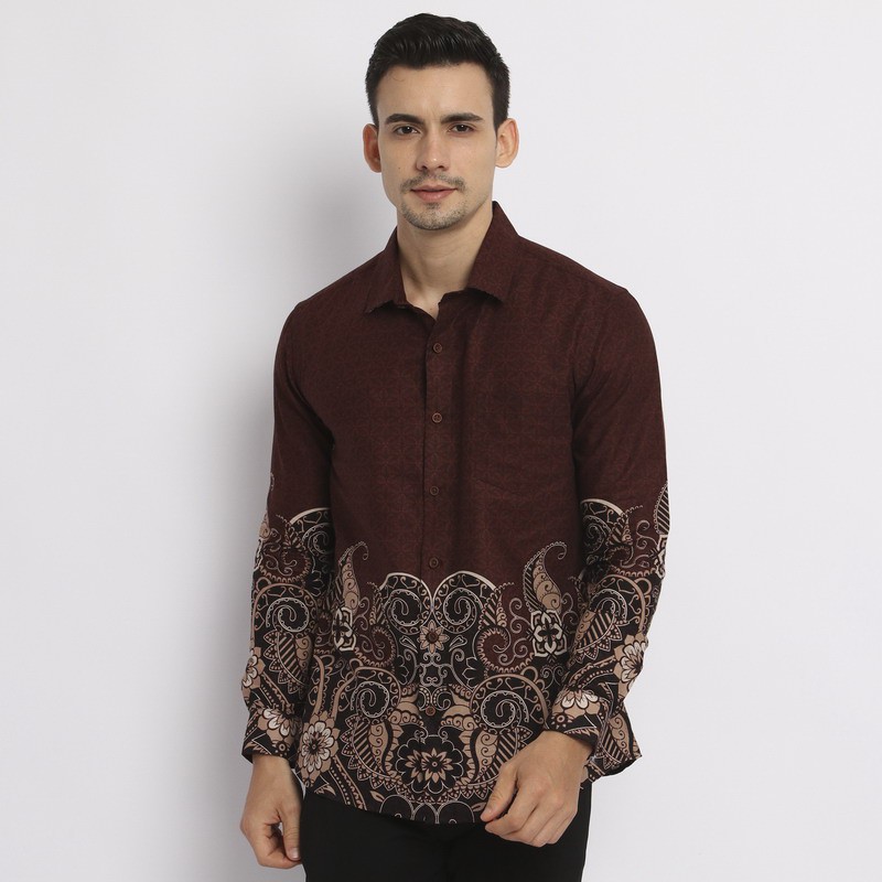 Jual MAGINOT FUSENA Batik Slim Fit Lengan Panjang | Shopee Indonesia