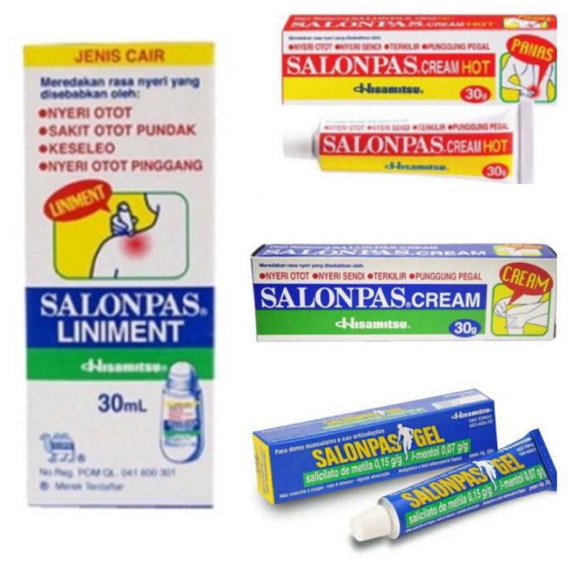 Jual Salonpas Liniment Cair / Cream / Cream Hot / Gel Pereda Nyeri ...