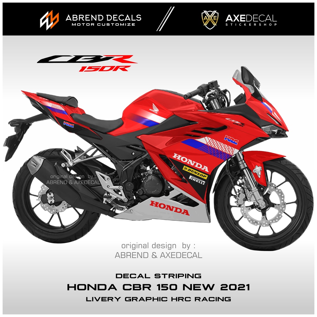 Jual STRIPING HONDA CBR 150 R NEW 2021 LIVERY HRC RACING / STIKER MOTOR ...
