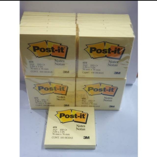 Jual 3M Post it sticky note 654 yellow | Shopee Indonesia