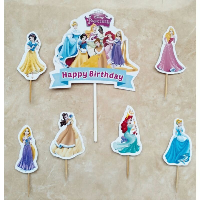 Jual topper hiasan kue untuk ulang tahun & cake karakter princess ...