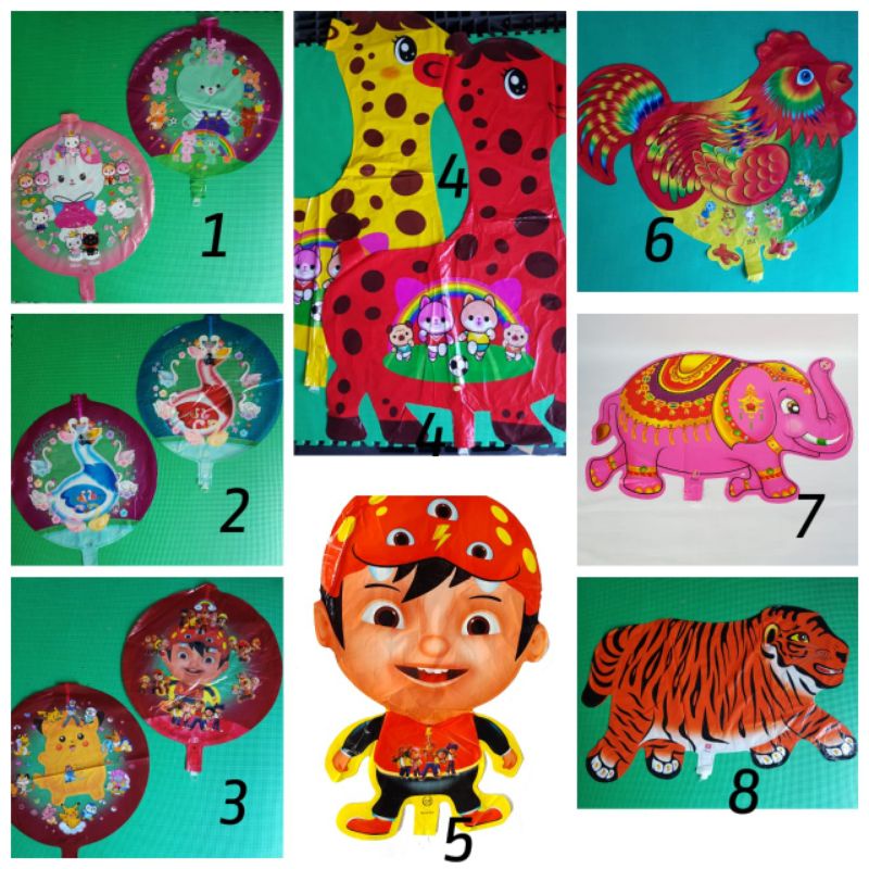 Jual BALON KARAKTER BULAT BONEKA,JERAPAH,BOBOBOY,AYAM,GAJAH,HARIMAU ...