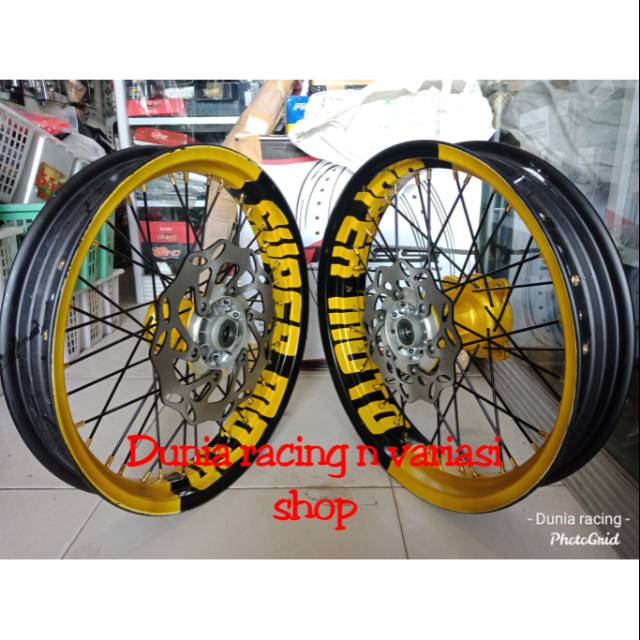Jual Paketan Velg KLX 150 - DTracker 150 Custome tulisan supermoto Velg ...