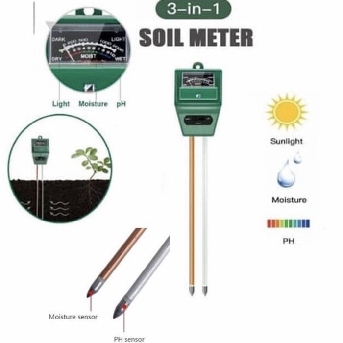 Jual Alat Ukur PH Meter Tanah Digital Backlight Soil Survey 4 in 1 ...