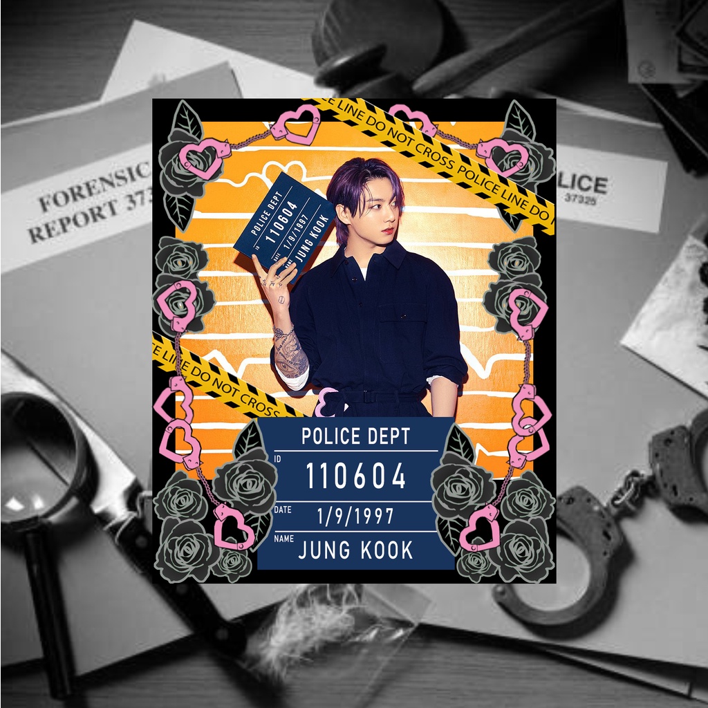 Jual vananablue - BTS BUTTER POLICE MUGSHOT / HANDCUFFS STICKER ...