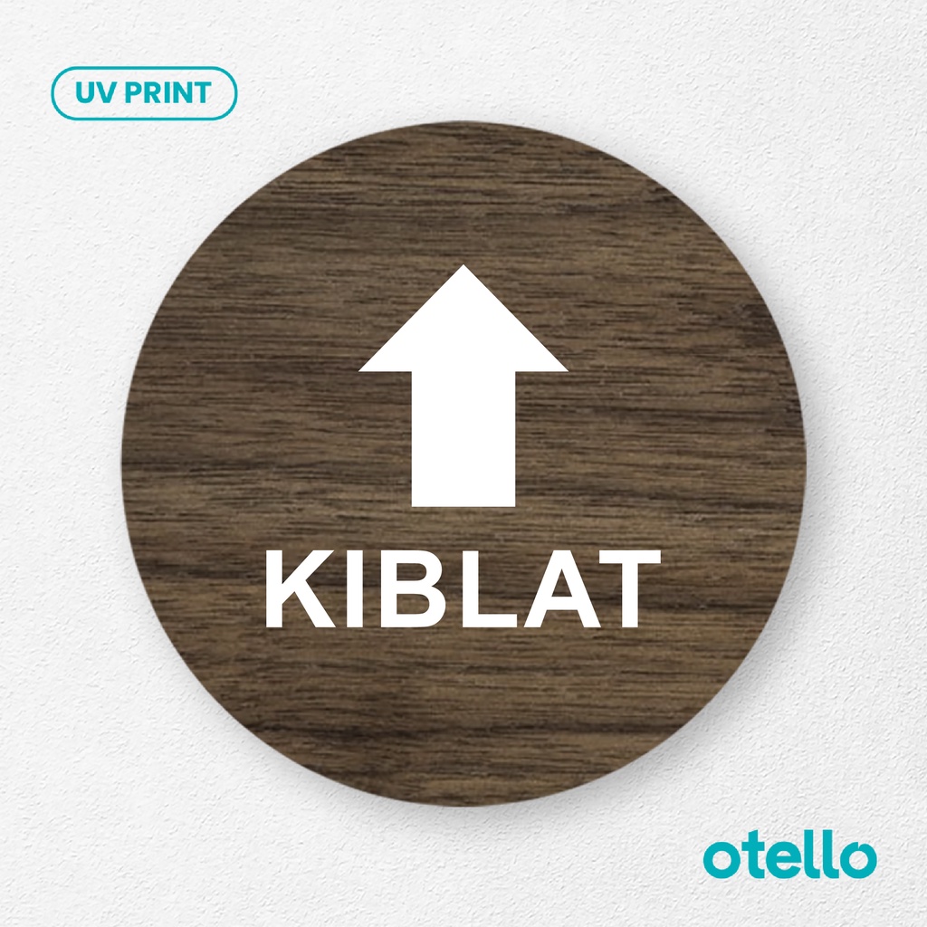 Jual Signage Arah Kiblat Sign Board Label Tempel Kayu Penunjuk Arah ...