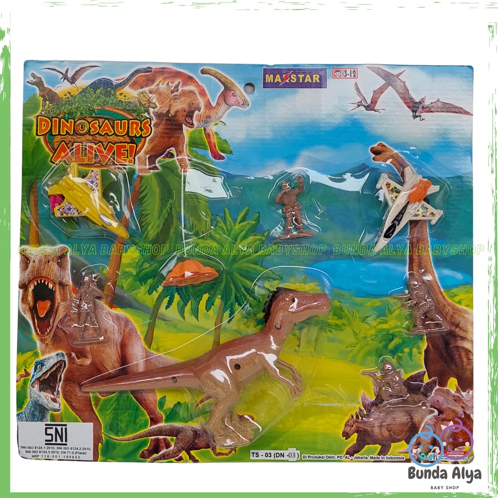 Jual Set Mainan Dinosaurus set 1 Dinosaurus 2 Pesawat 1 Bendera dan 4 ...