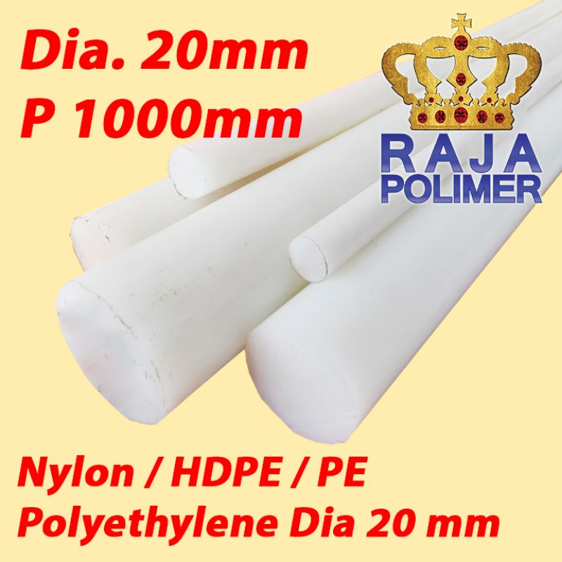 Jual Nylon As Dia 20 mm x 1000 Polyethylene Putih Potongan HDPE PE Rod | Shopee Indonesia
