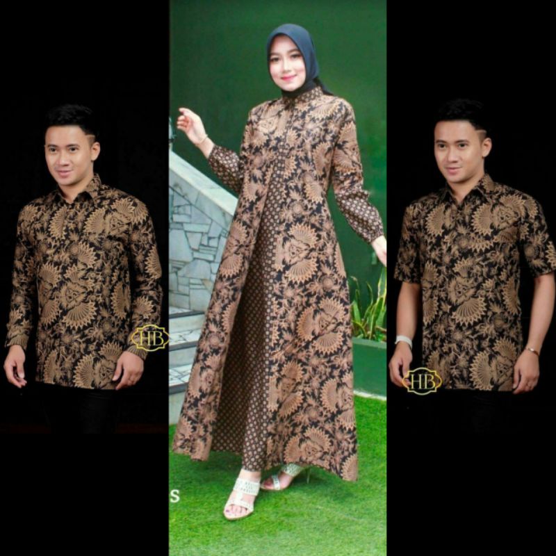 Jual Batik Couple Kemeja Panjang Dan Gamis Model Jubah Motif Madong ...