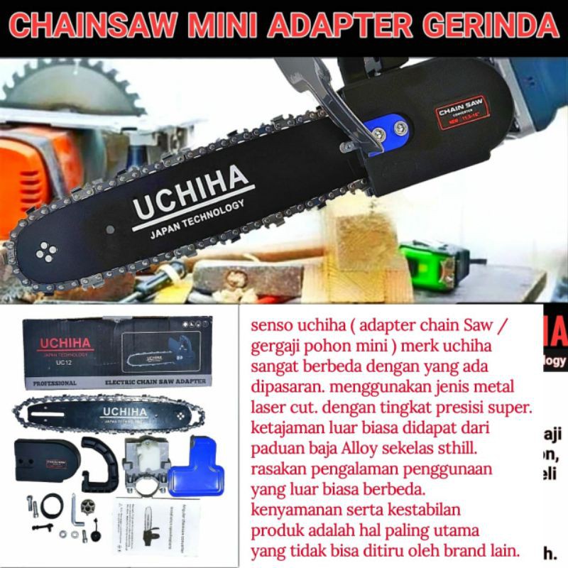 Jual mesin chainsaw chain saw mini 12in gergaji pemotong kayu UCHIHA ...