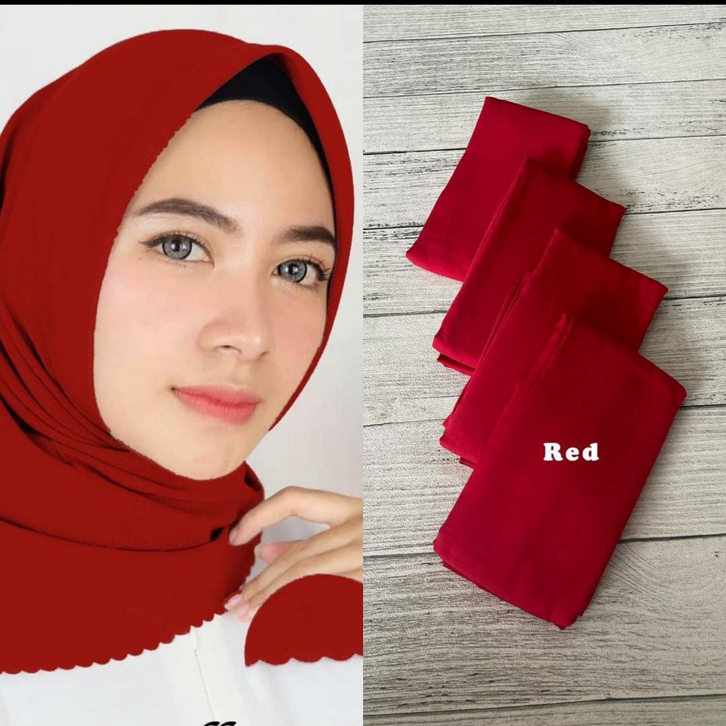 Jual hijab Motif Kemerdekaan/ segi empat polos voal premium/polos merah ...