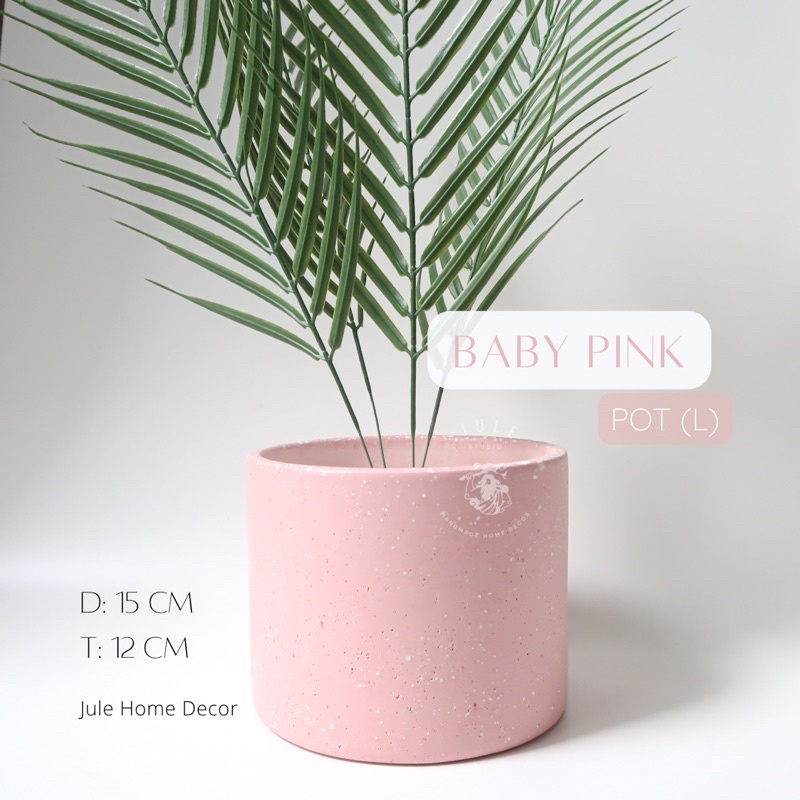 Jual BABY PINK POT (L) // concrete pot // pot tanaman besar semen ...