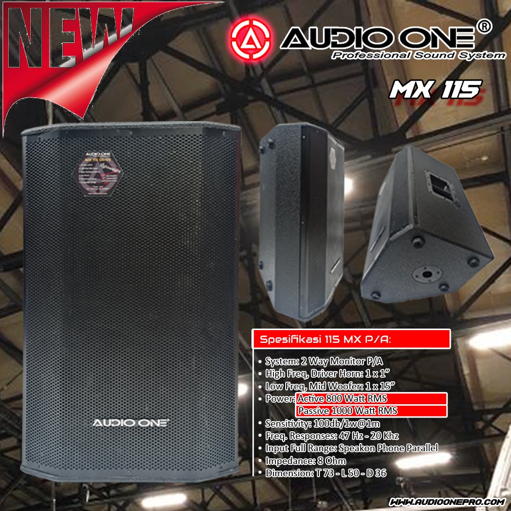 Jual SPEAKER ACTIVE PASSIVE MONITOR SERIE - MX Audio one 2 Way 800watt ...