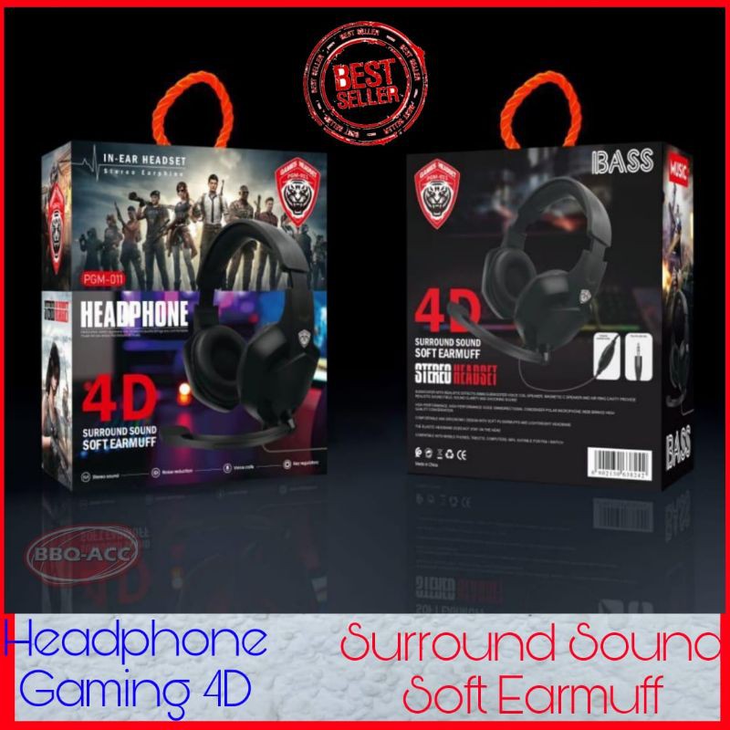 Jual Keren!!! Headphone Games Stereo Headset 4D Surround Sound With Mic ...