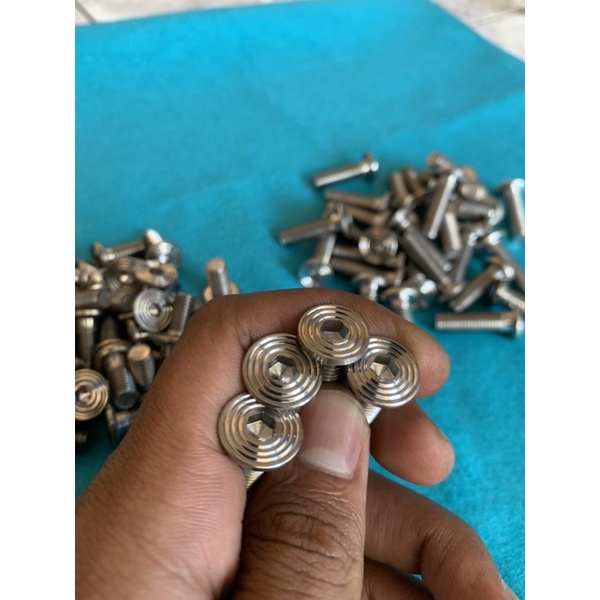 Jual BAUT L 12 STAINLESS STENLIS M8 CUSTOM SLIM TIPIS 2 3 4 CM UNIVERSAL BAUT DISK PIRINGAN ...