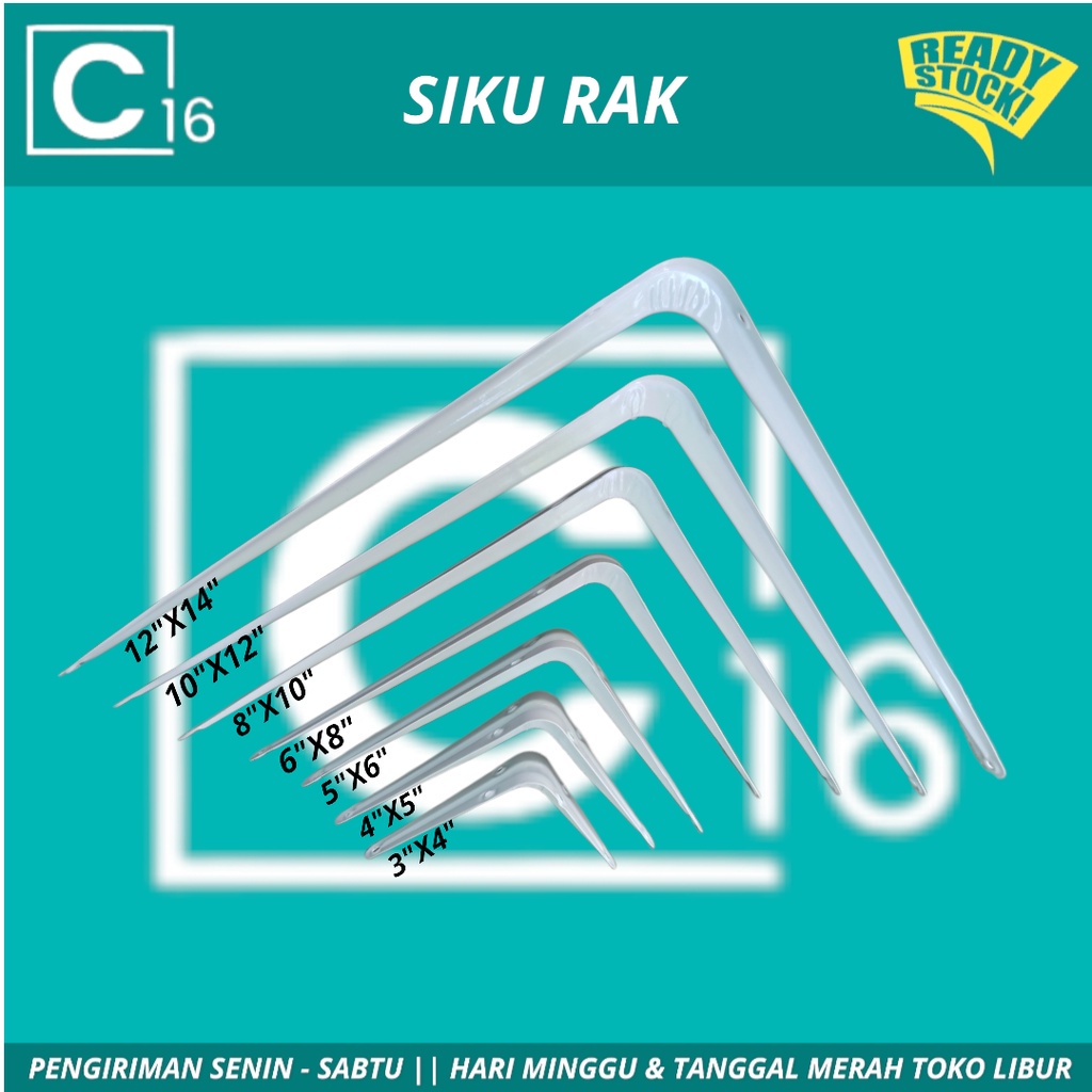 Jual Siku Rak L Besi Rak Braket Siku Dinding 3x4 (75MM x 100MM ...