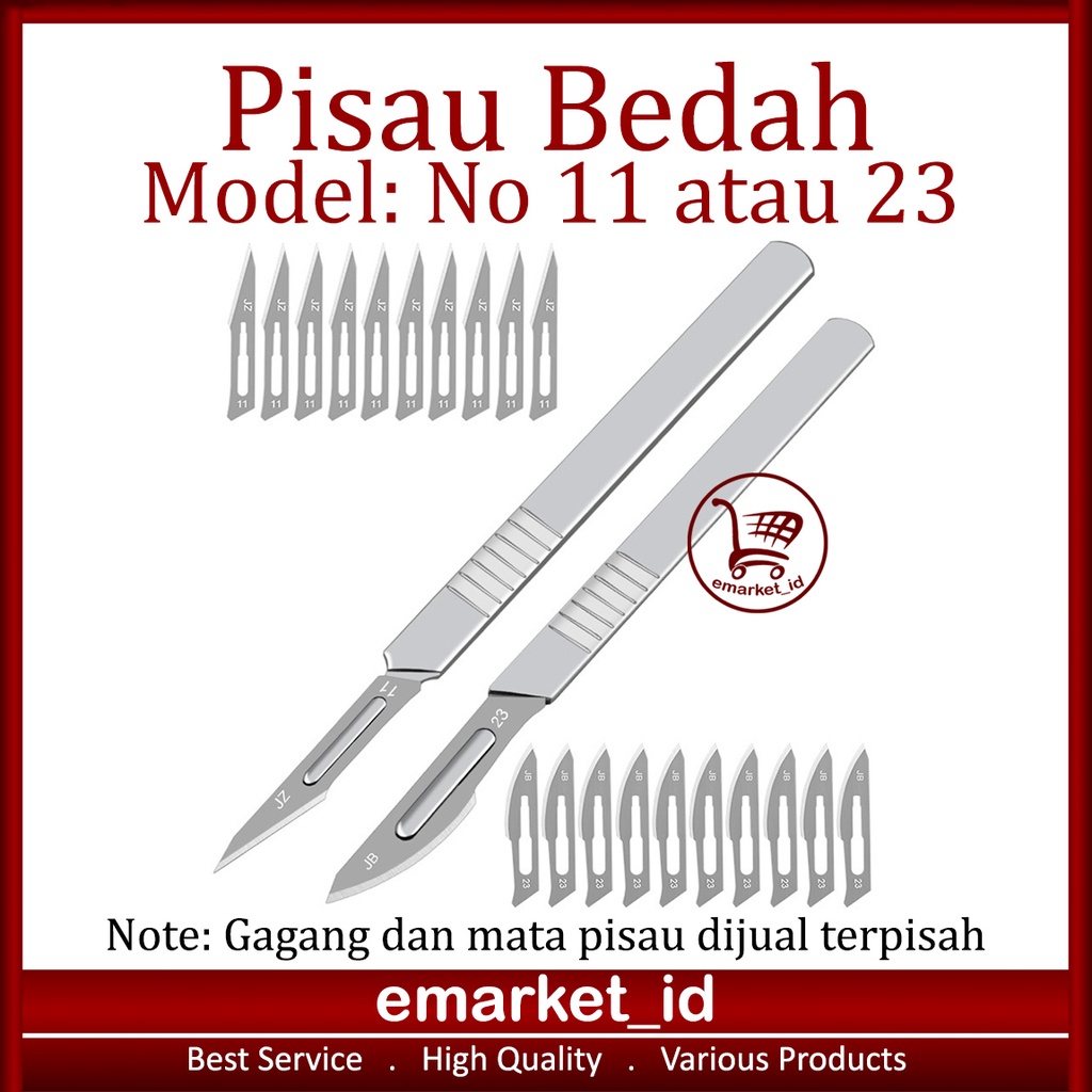 Jual Pisau Bedah no 11 23 / Mata Gagang Surgical Blade Operasi | Shopee ...