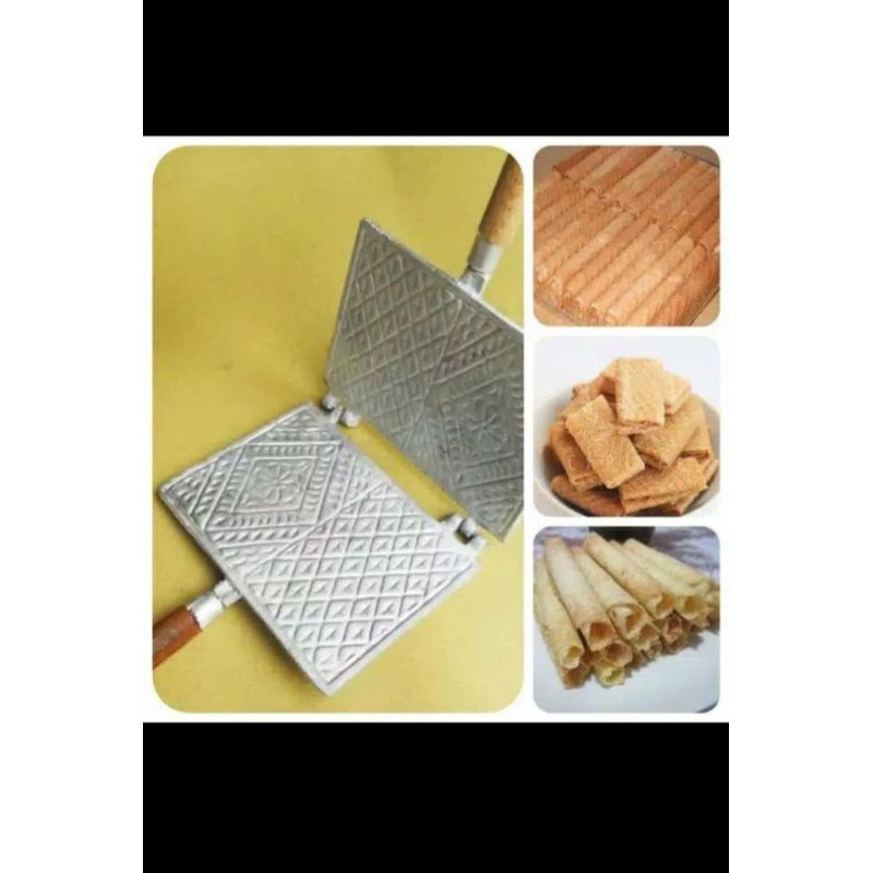 Jual Cetakan Kue Egg Roll Jepit Semprong Opak Gambir Kecil JPK Bonus ...