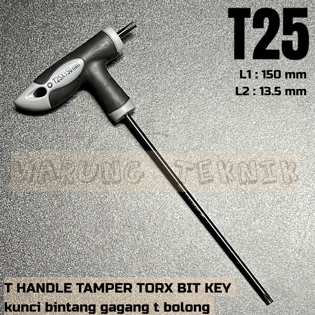 Jual IWT T HANDLE TAMPER TORX KEY - Kunci Bintang Bolong Gagang Karet ...