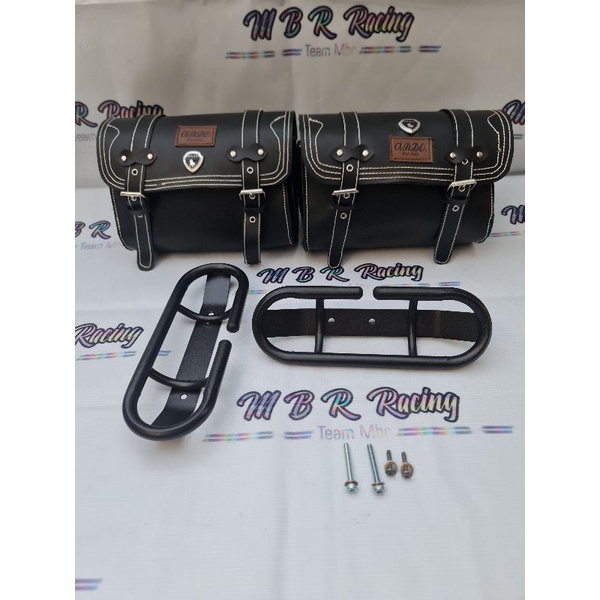 Jual TAS SIDE BAG FAZZIO PLUS BRECKET KANAN KIRI HITAM 1 PAKET 4 PCS ...