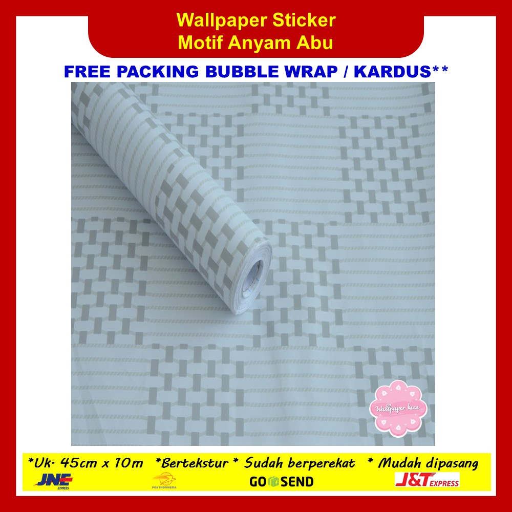 Jual Wallpaper Sticker Dinding Motif Anyam Abu Walpaper Dinding Stiker ...