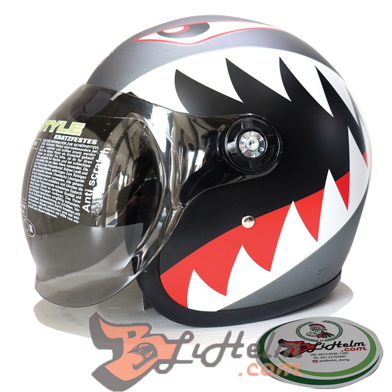 Jual HELM HIU VIGO SNI #3 MATT GRAPHITE RETRO HALF FACE HELMET | Shopee ...