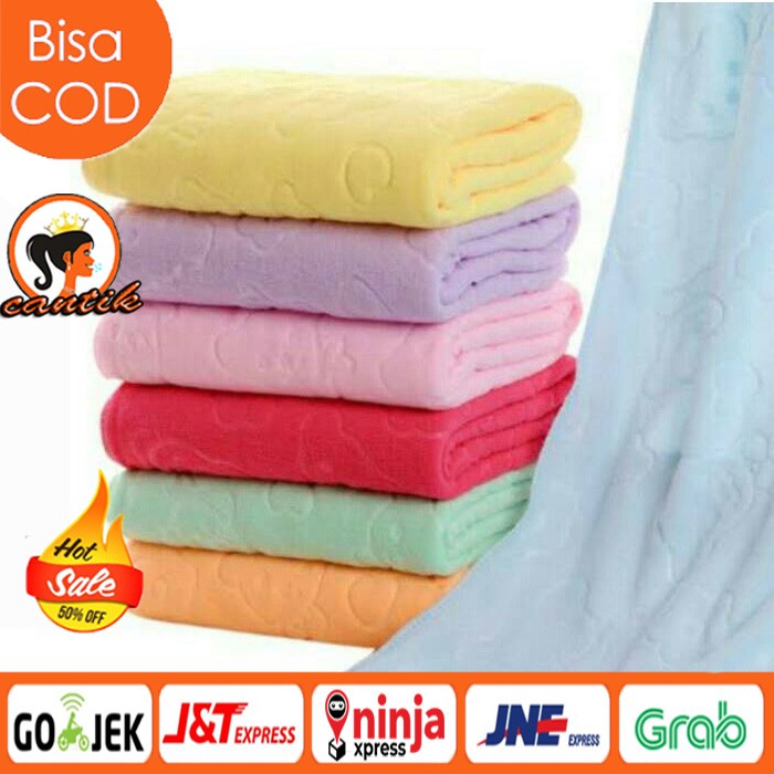 Jual HANDUK BESAR MICROFIBER POLOS UKURAN BESAR 70 X 140 / HANDUK MANDI ...